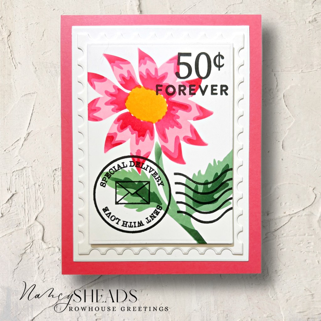 Sketched Aster Stencil | Waffle Flower - Rowhouse Greetings - Nancy Sheads